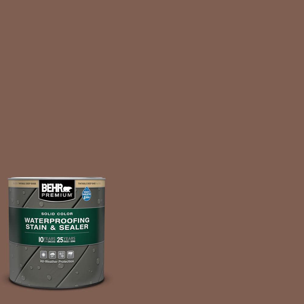 BEHR PREMIUM 1 qt. #N160-6 Spanish Chestnut Solid Color Waterproofing ...