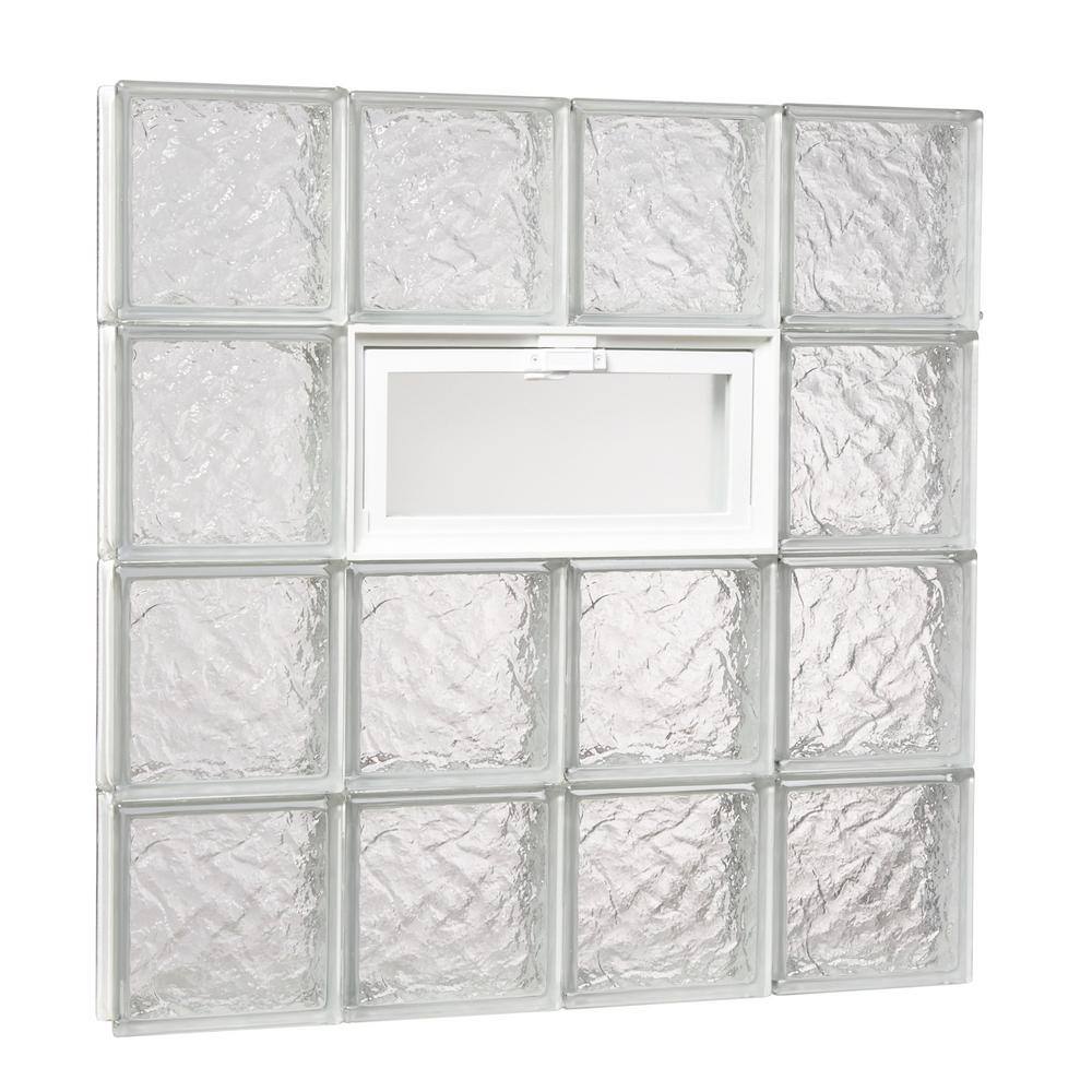 TAFCO WINDOWS 31 in. x 31 in. x 3.125 in. Ice Pattern Glass Block ...