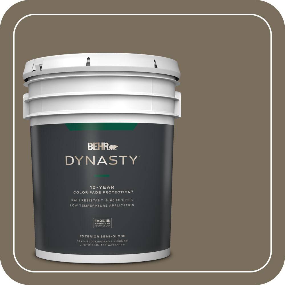 BEHR DYNASTY 5 gal. #730D-6 Coconut Husk Semi-Gloss Exterior Stain ...