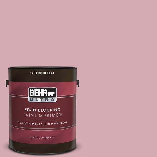 BEHR ULTRA 1 gal. #S130-3 Ballet Rose Flat Exterior Paint & Primer ...
