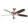 Hunter Builder Plus 52 in. Indoor 3-Light Brushed Nickel Ceiling Fan ...