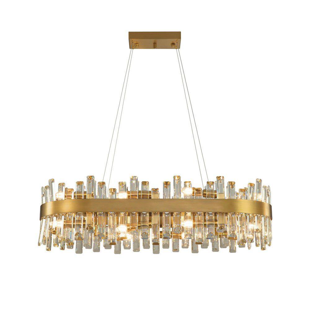 WDETR 35.5 in. Dimmable 16-Light Crystal Chandelier Modern Gold ...