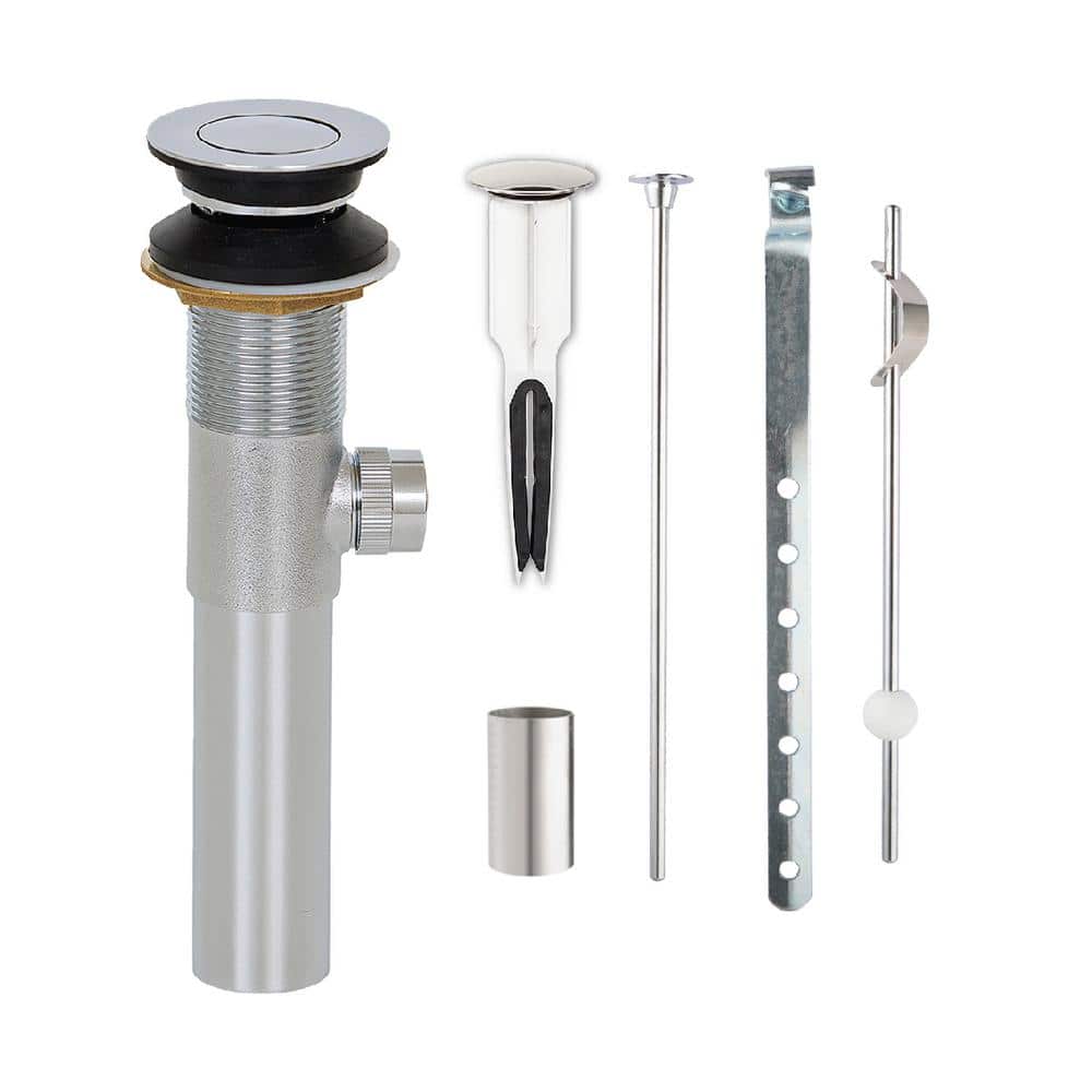 PF WaterWorks 2-in-1 Easy Popup Brass Pop-Up Drain, Chrome PF0726-CH-BR ...