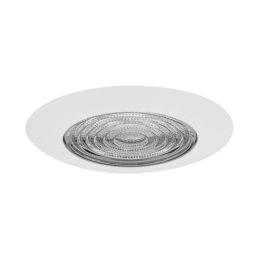 NICOR 6 in. White Recessed Plastic Shower Trim with Glass Fresnel Lens ...
