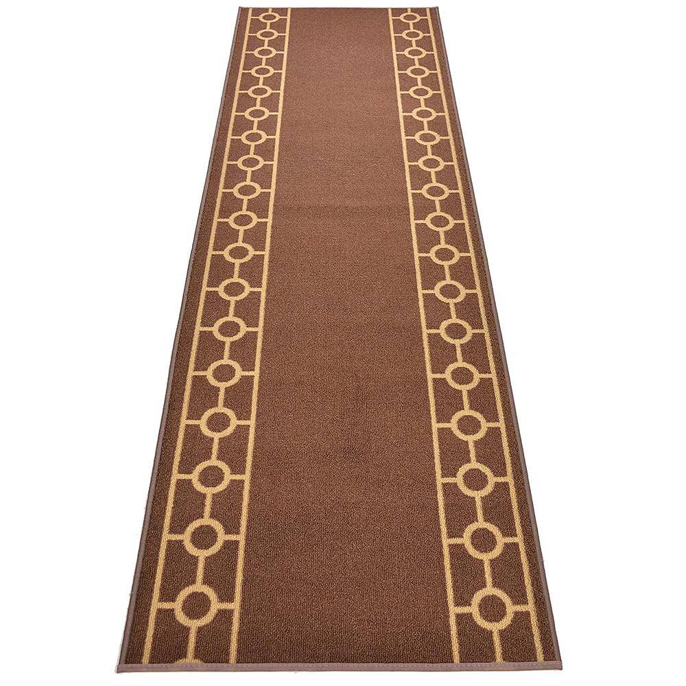 RugStylesOnline Chain Border Design Cut to Size Brown Color 31 .5 ...