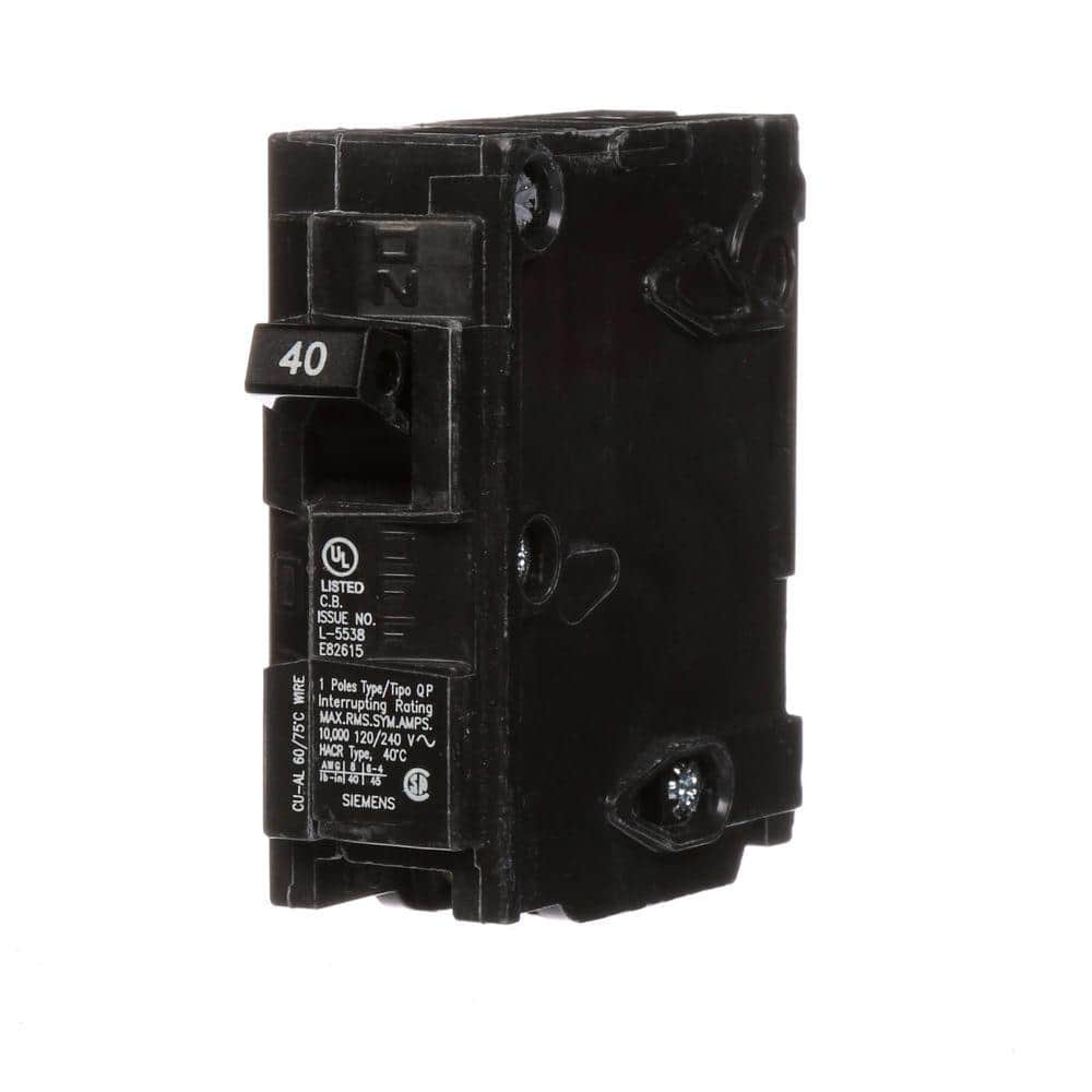 Siemens 40 Amp Single-Pole Type QP Circuit Breaker Q140 - The Home Depot