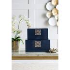 A & B Home Blue Wood Box 44574-BLUE-DS