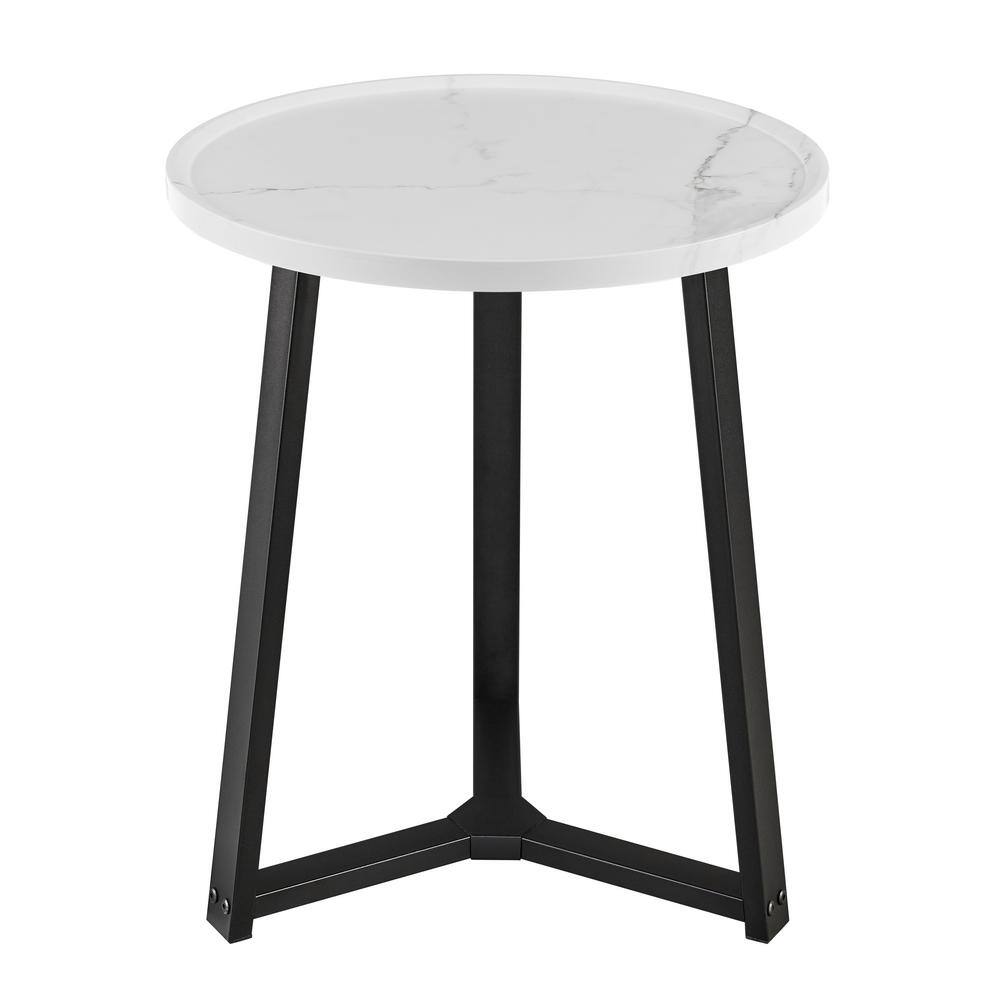 DANYA B Harper Round Raised Lip Side Accent Table with Mid-century ...
