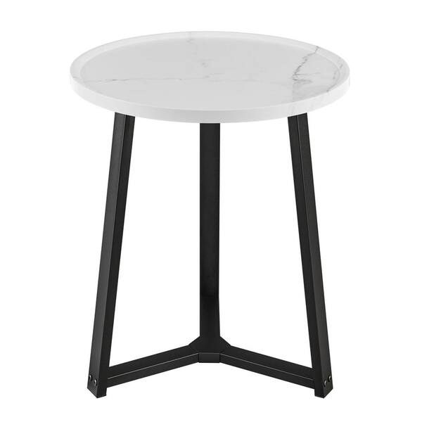 DANYA B Harper Round Raised Lip Side Accent Table with Mid-century ...