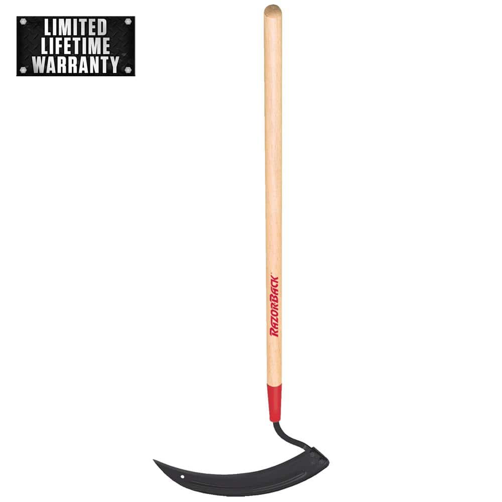 Razor-Back 12 in. Grass Hook with Wood Handle 62220 - The Home Depot