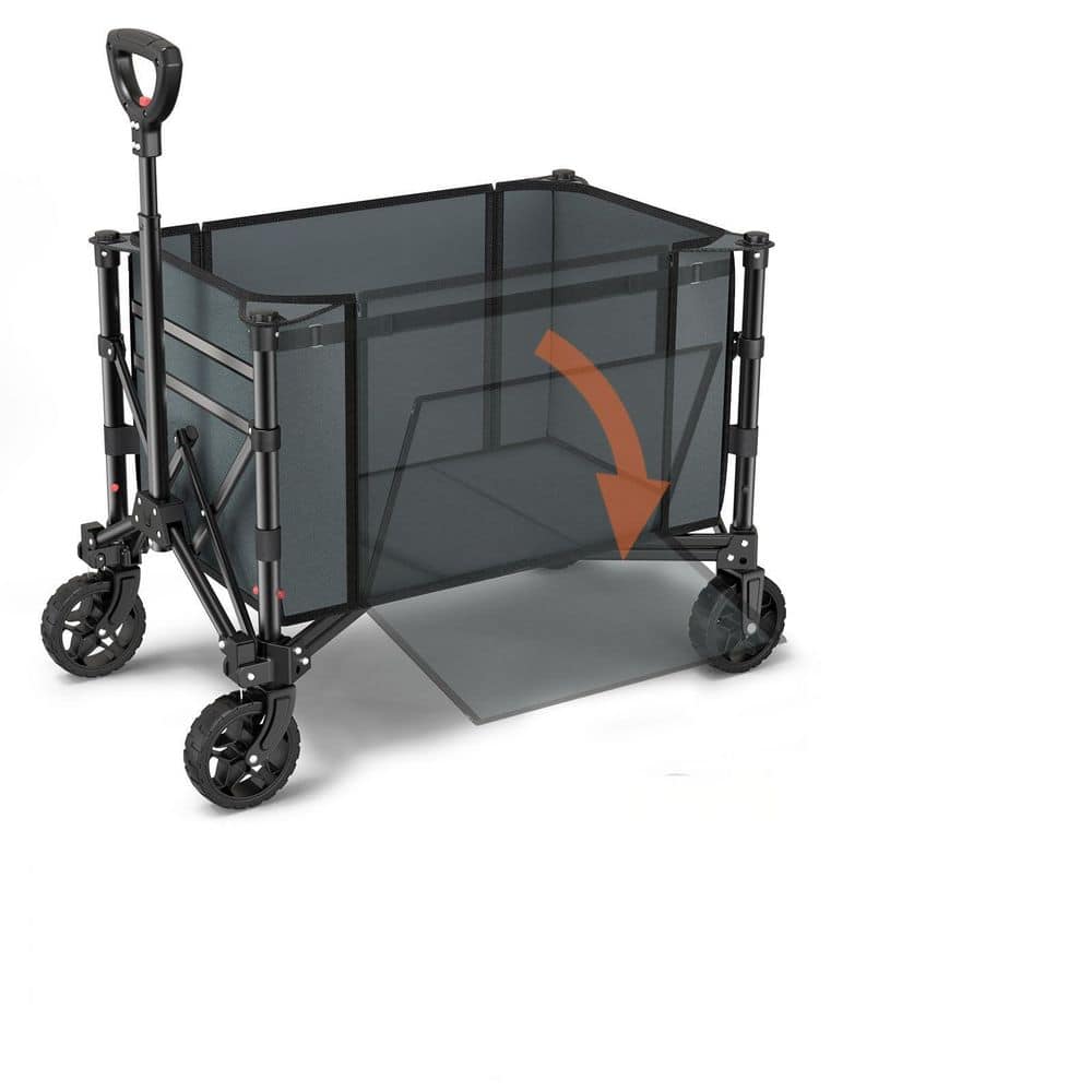 OGETFUUR 4.3 cu. ft. Steel Garden Cart, 3-in-1 Foldable and Convertible ...