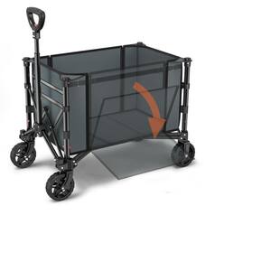 OGETFUUR 4.3 cu. ft. Steel Garden Cart, 3-in-1 Foldable and Convertible ...