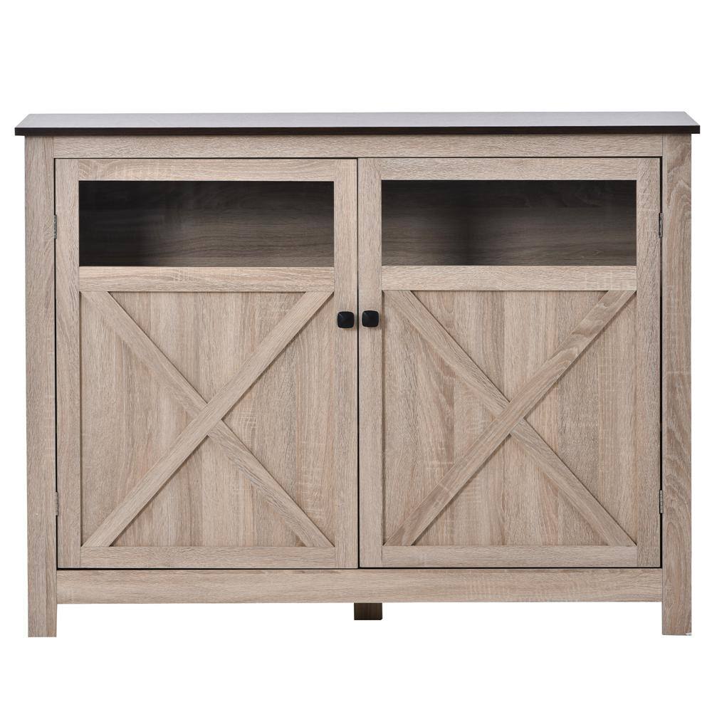 Walnut Sideboard with 2-Doors LC-952881 - The Home Depot