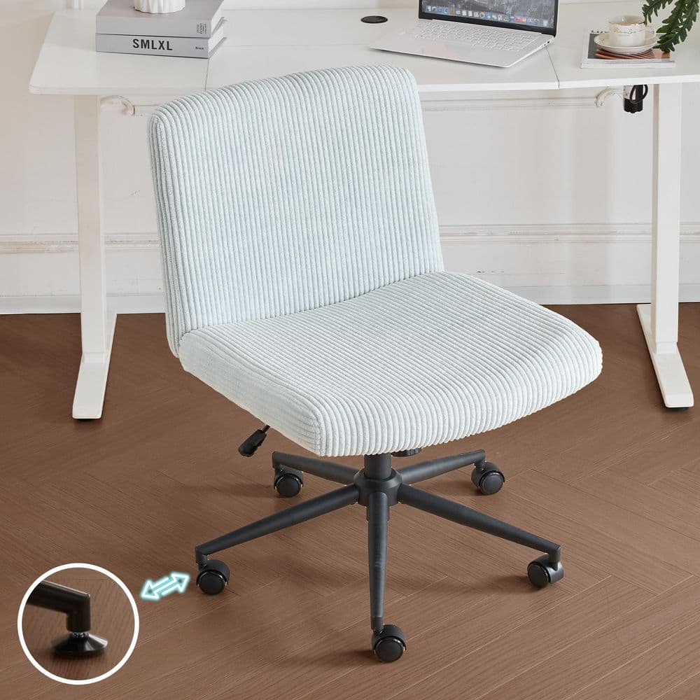 Karl home Velvet Fabric Cross-Legged Seat Task Chair in Mint-Green with ...