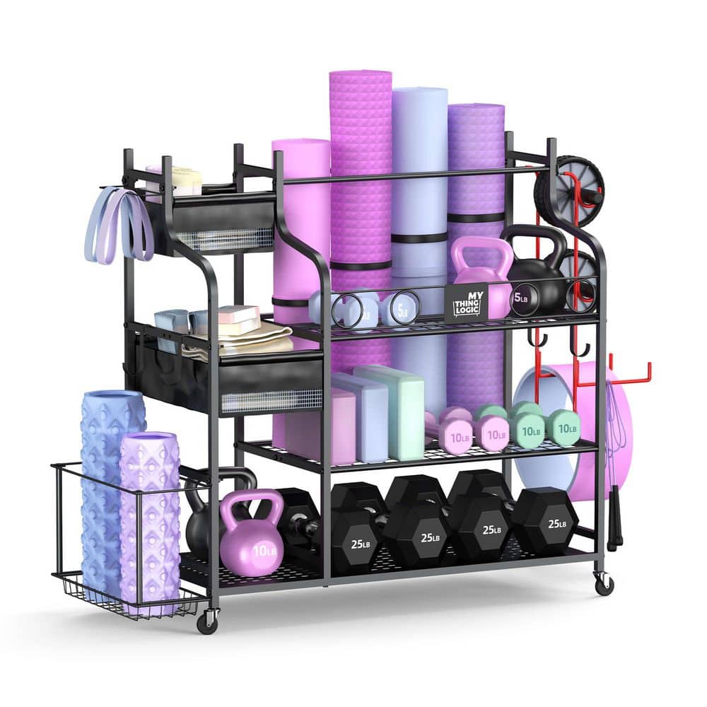 LTMATE 220 lbs. Yoga Mat Storage Racks Gym Sports Equipment Storage ...