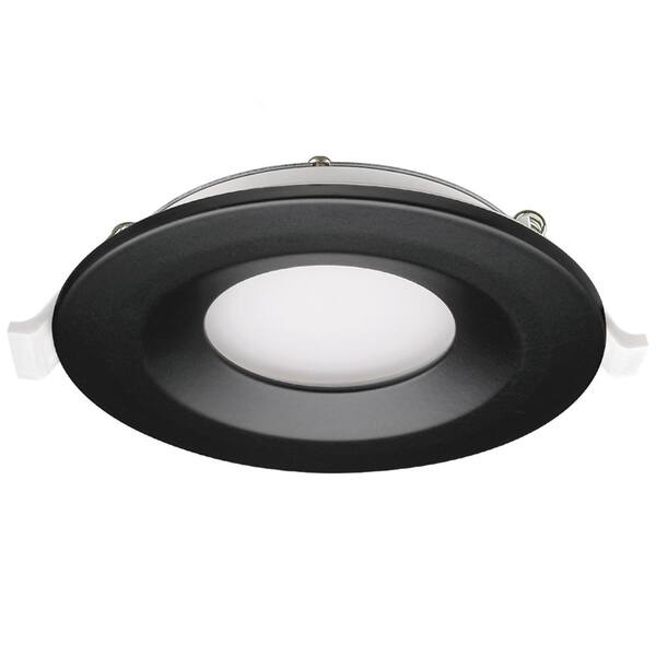 Commercial Electric 3 in. Canless Integrated LED Recessed Light Black ...