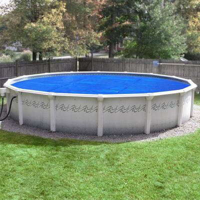 Pool Mate Deluxe 5-Year 20 ft. x 40 ft. Rectangular Blue/Silver Solar ...