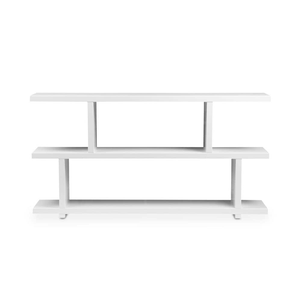 NADAAL STUDIOS Soleil White 63 in. Bookcase with 3-Shelves and High ...