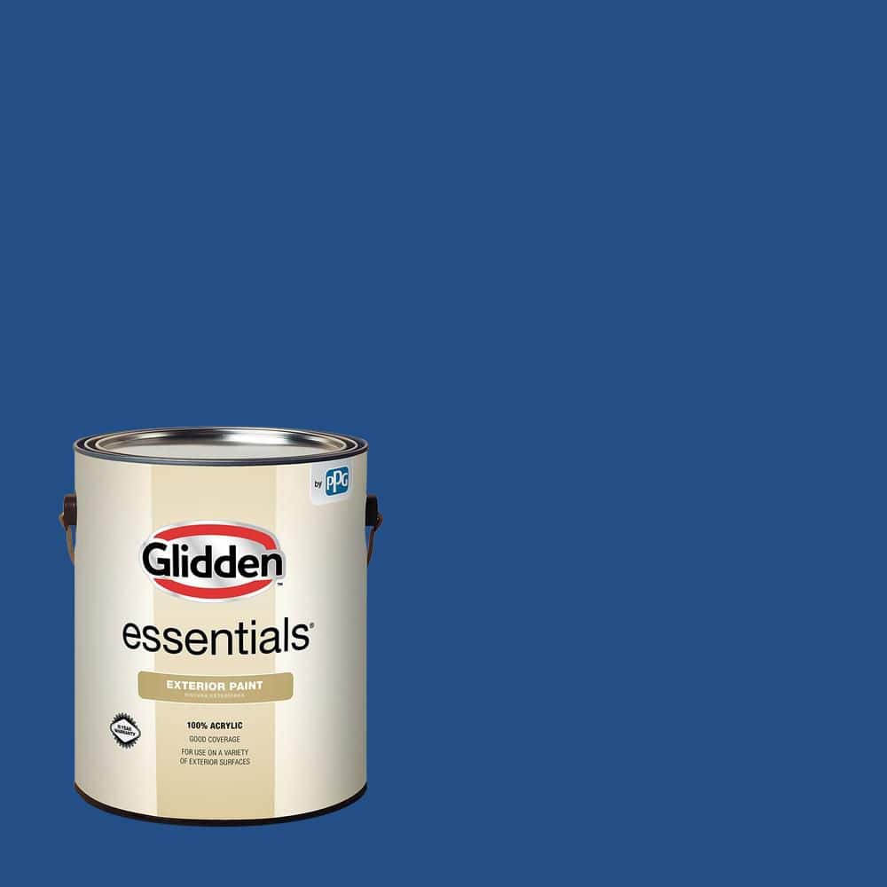 Glidden Essentials 1 gal. PPG1161-7 Brilliant Blue Semi-Gloss Exterior ...