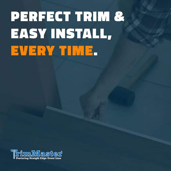TrimMaster Silver 3/8 in. x 98 1/2 in. Aluminum L-Shaped Tile Edging ...
