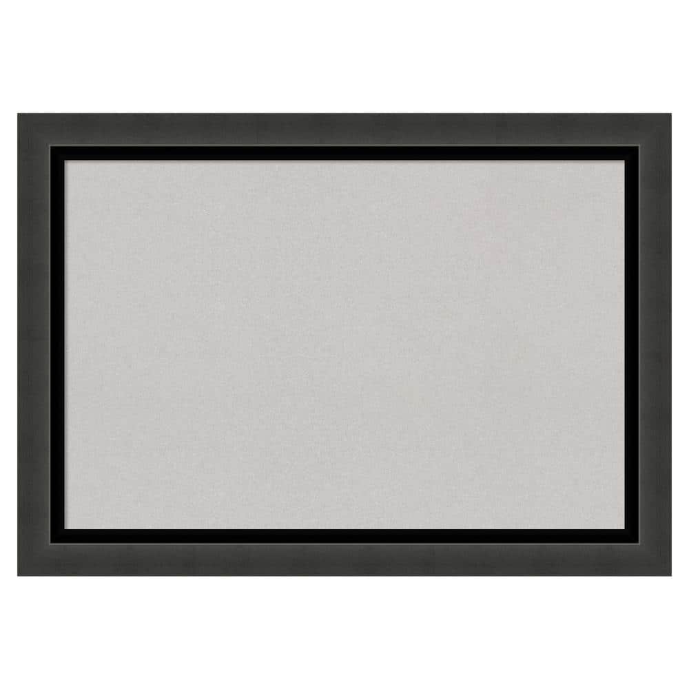 Amanti Art Tuxedo Black Framed Grey Corkboard 41 in. x 29 in. Bulletin ...