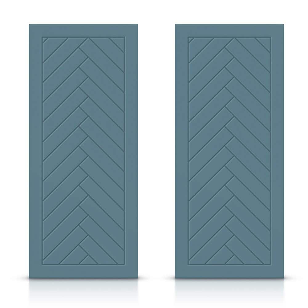 CALHOME 72 in. x 80 in. Hollow Core Dignity Blue Painted Composite MDF ...
