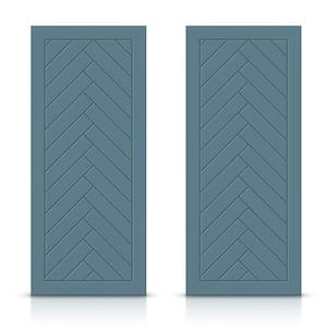 CALHOME 60 in. x 84 in. Hollow Core Dignity Blue Stained Composite MDF ...