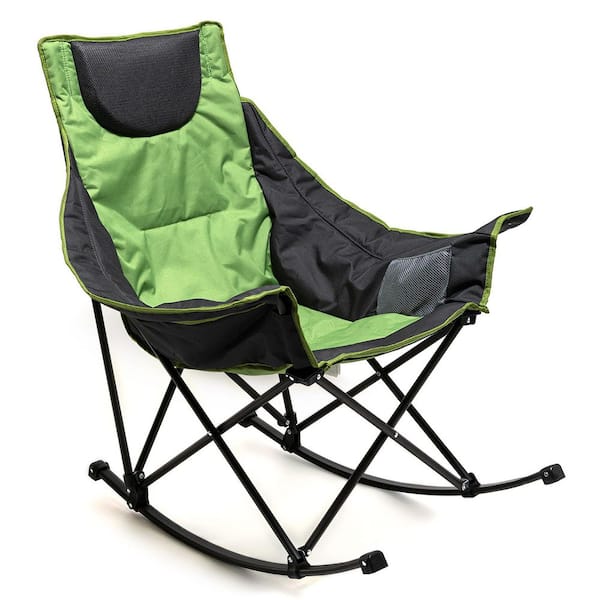 MOEPISY Oversized Rocking Camping Chair, Fully Padded Patio Chair High ...