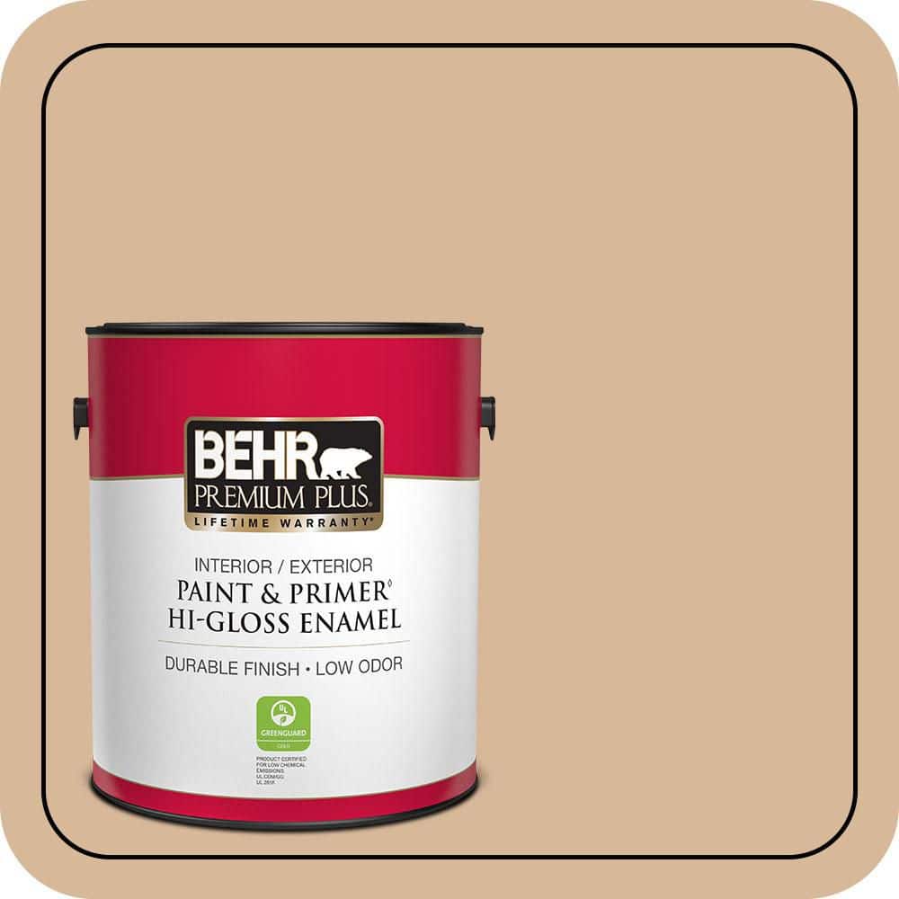BEHR PREMIUM PLUS 1 gal. #S260-3 Dusty Gold Hi-Gloss Enamel Interior ...