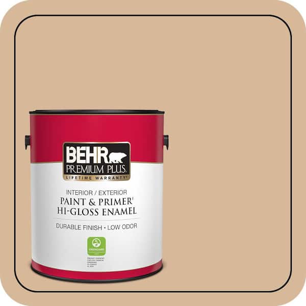 BEHR PREMIUM PLUS 1 gal. #S260-3 Dusty Gold Hi-Gloss Enamel Interior ...