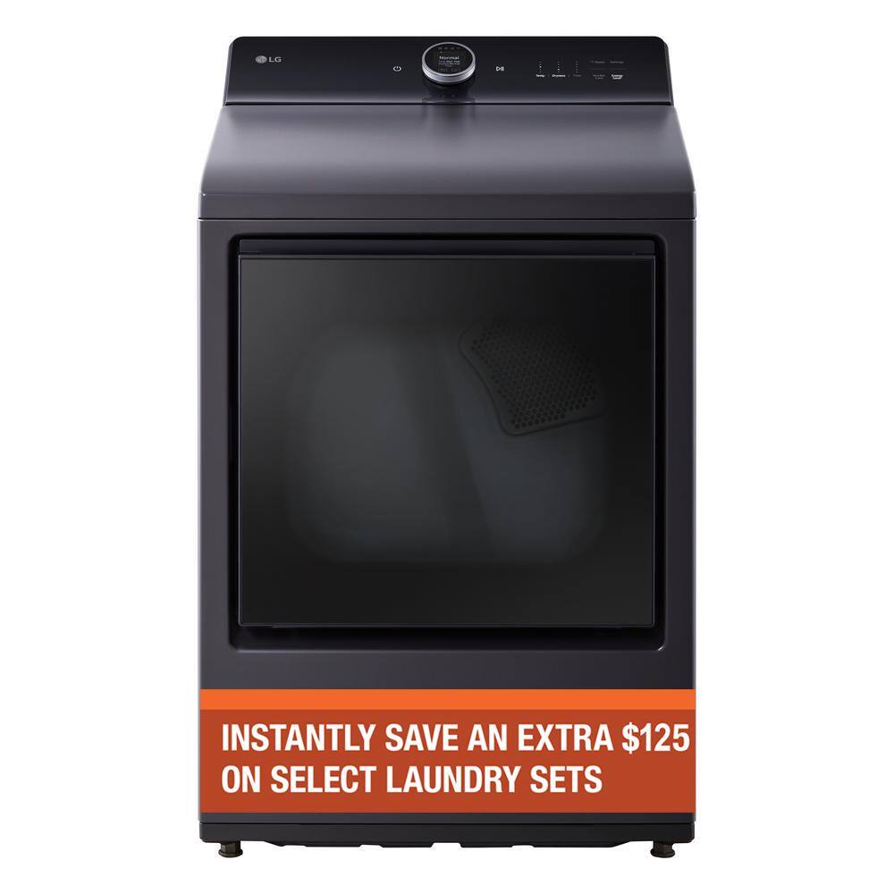 LG 7.3 cu. ft. Vented SMART Gas Dryer in Matte Black with EasyLoad Door ...