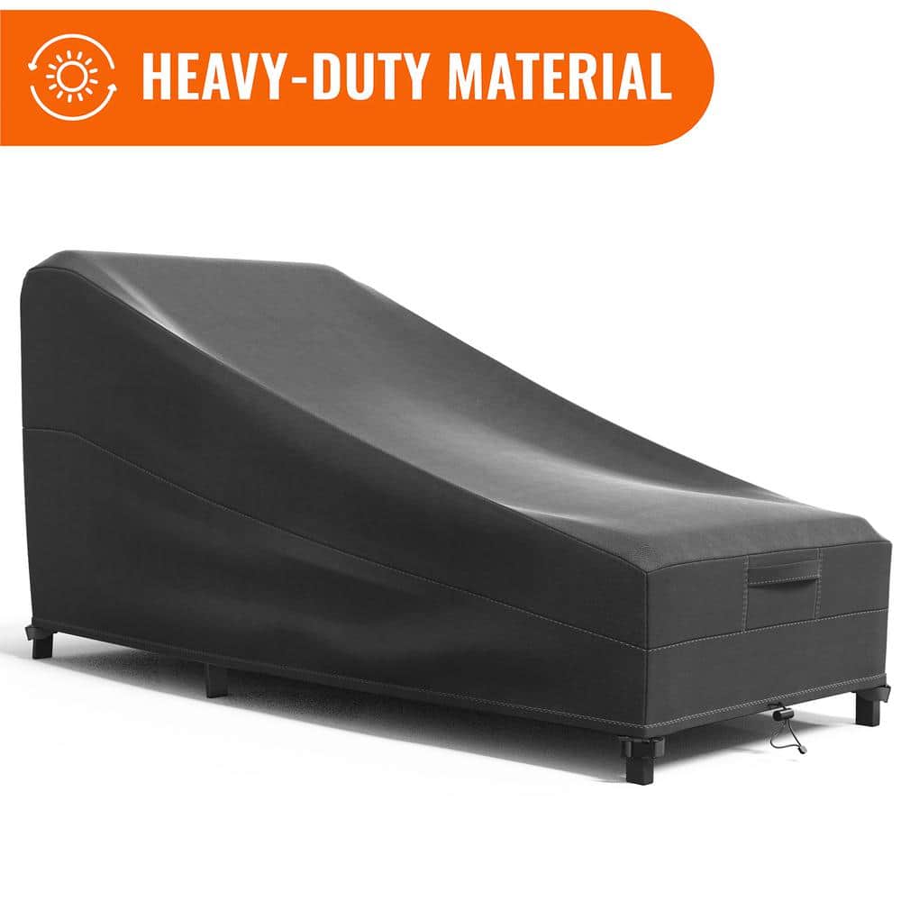 KHOMO GEAR Black Chaise Outdoor Weatherproof Heavy-Duty Patio Furniture ...