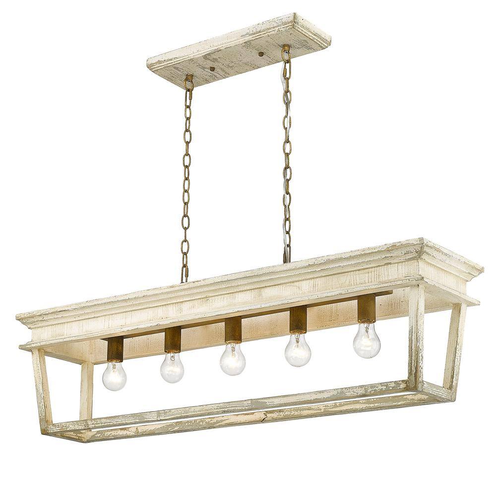 Golden Lighting Haiden 5-Light Burnished Chestnut Linear Pendant 0839 ...