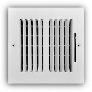 Everbilt 6 in. x 6 in. 4-Way Steel Wall/Ceiling Register in White ...