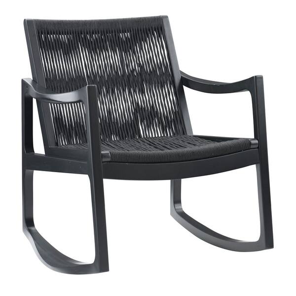 Linon Home Decor Gannette Black Woven Rocking Chair HD221835 - The Home ...