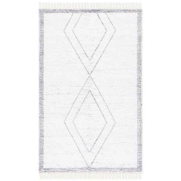 SAFAVIEH Casablanca 8 ft. x 10 ft. Ivory/Gray Border Geometric Area Rug ...