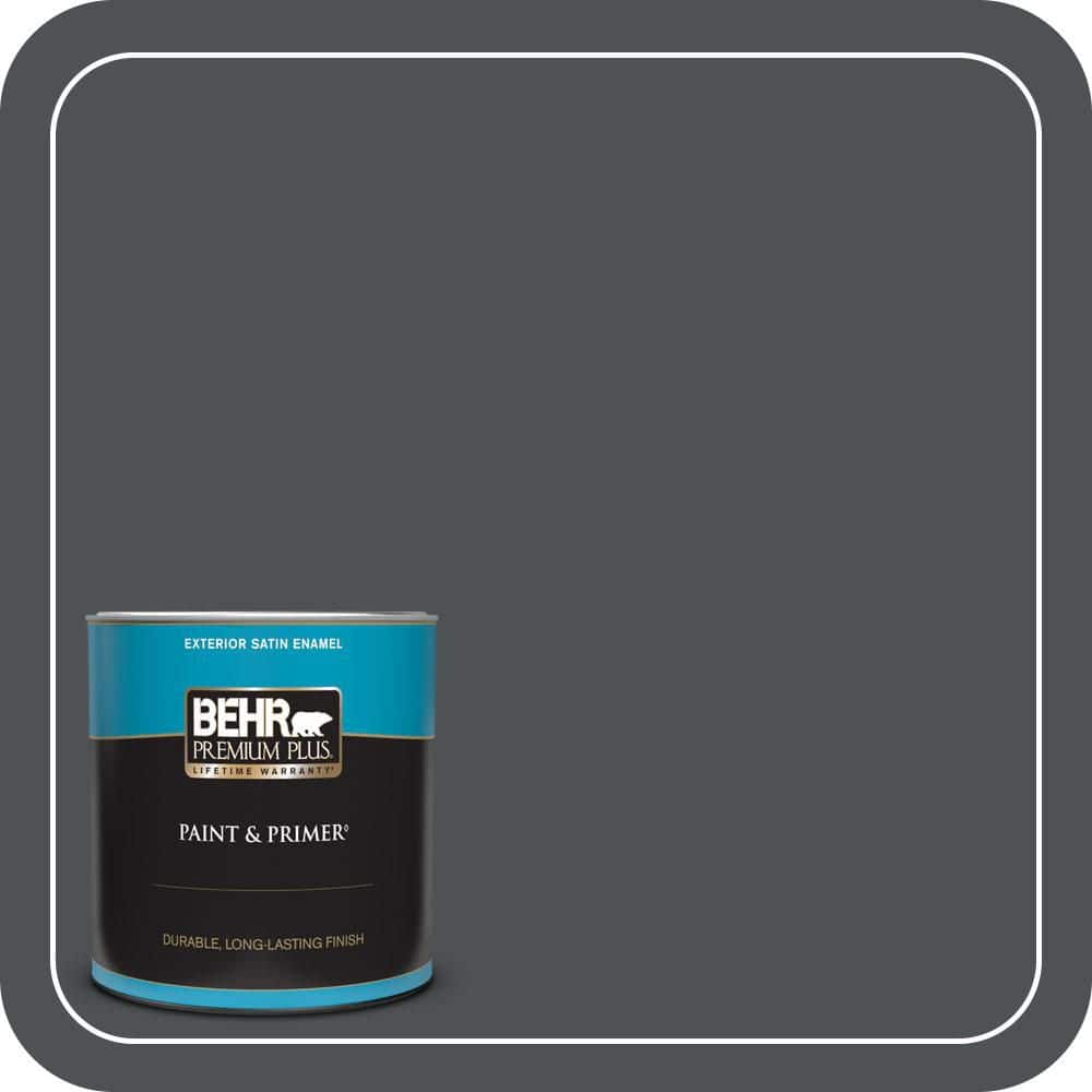 BEHR PREMIUM PLUS 1 qt. #770F-6 Evening Hush Satin Enamel Exterior ...