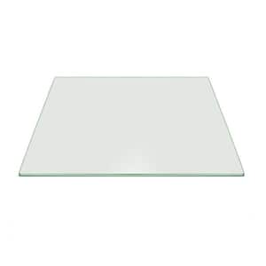 Fab Glass and Mirror 15 in. Clear Square Glass Table Top Tempered Glass ...