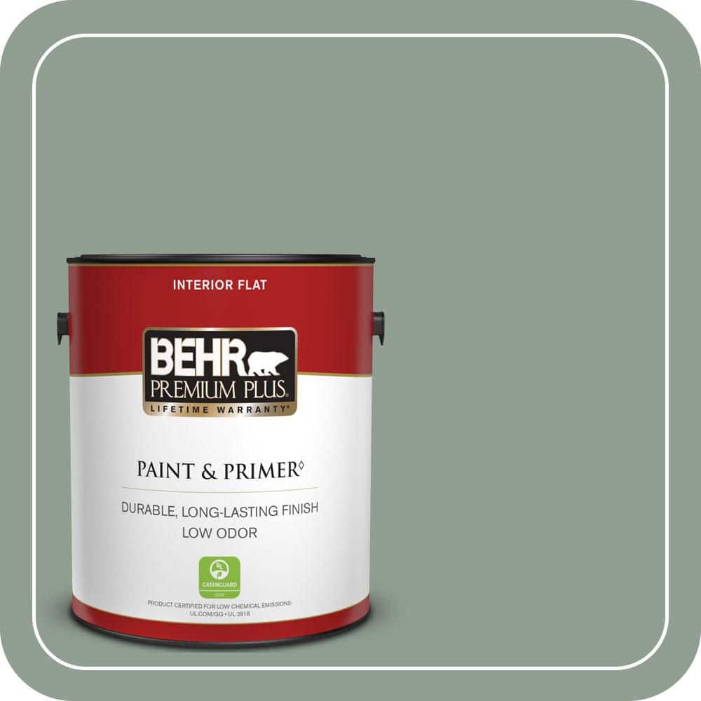 BEHR PREMIUM PLUS 1 gal. #ICC-104 Balsam Fir Flat Low Odor Interior ...