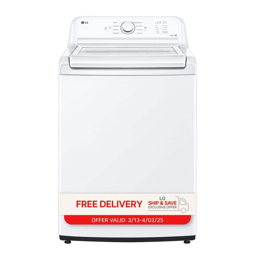 LG 4.1 cu. ft. Top Load Washer in White with 4-way Agitator, NeveRust ...