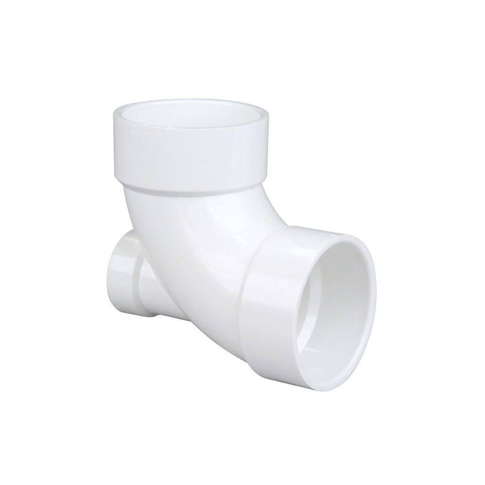 VPC 3 in. x 3 in. x 1-1/2 in. PVC DWV 90-degree Hub x Hub Elbow Fitting ...