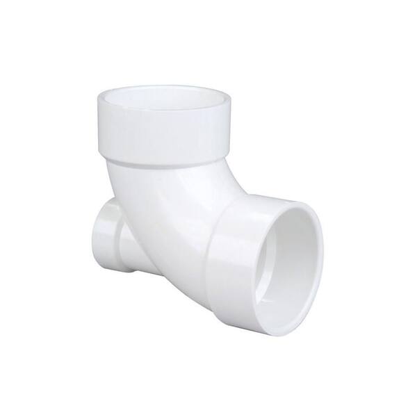VPC 3 in. x 3 in. x 1-1/2 in. PVC DWV 90-degree Hub x Hub Elbow Fitting ...