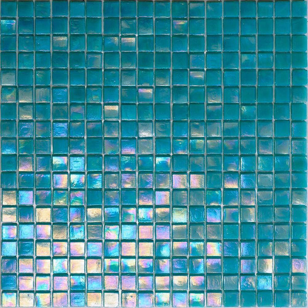 Apollo Tile Skosh 4" x 6" Glossy Dark Ocean Green Glass Mosaic Uniform ...