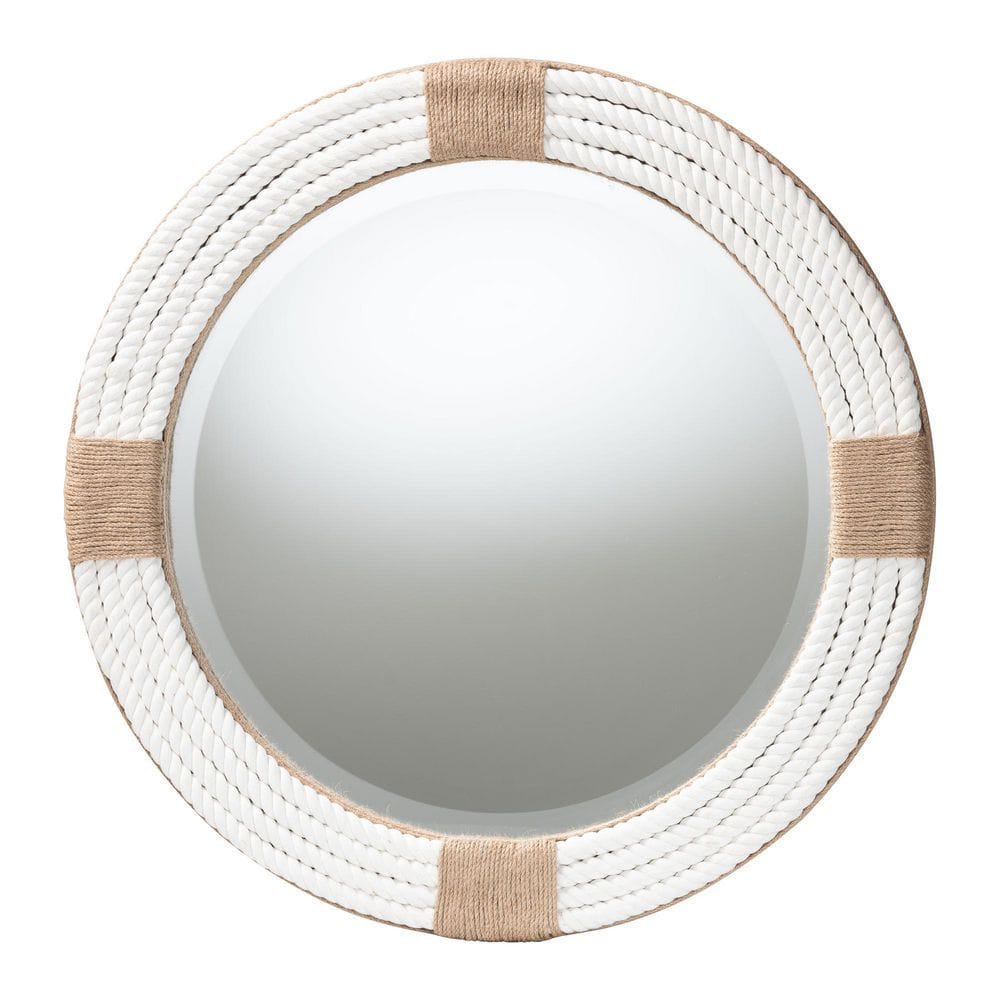 bali & pari Makya 30 in. W x 30 in. H Round Woven Jute Framed Mirror ...