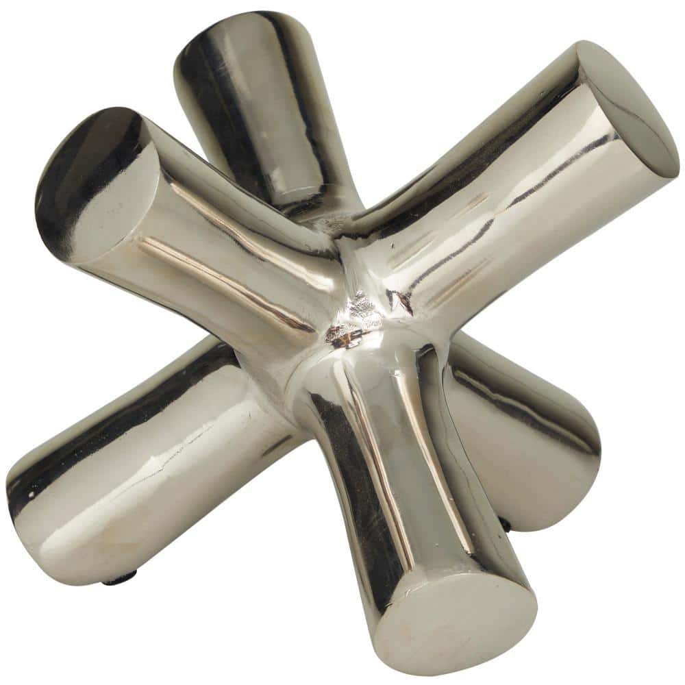 Litton Lane 9 in. x 7 in. Silver Aluminum Jack Abstract Sculpture ...