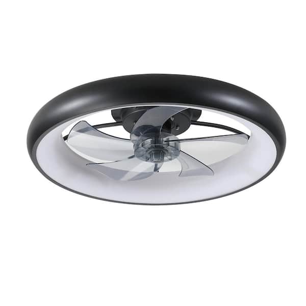 Yardreeze 21.7 in. LED Indoor Black Modern Round Ceiling Fan with ...
