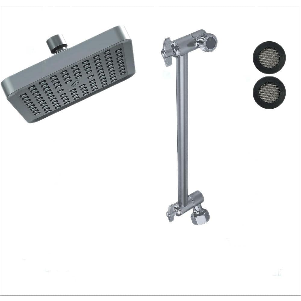 Shower Head with 6 in. Arm 1-Spray Patterns with 1.8 GPM 6 in. Ceiling ...
