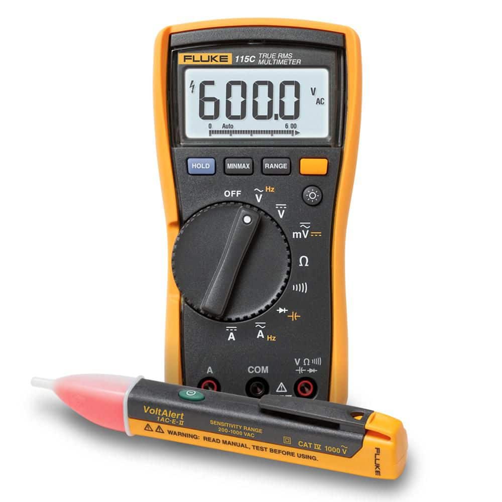 FLUKE 115 Multimeter and 1AC Voltage Tester 6050578 - The Home Depot