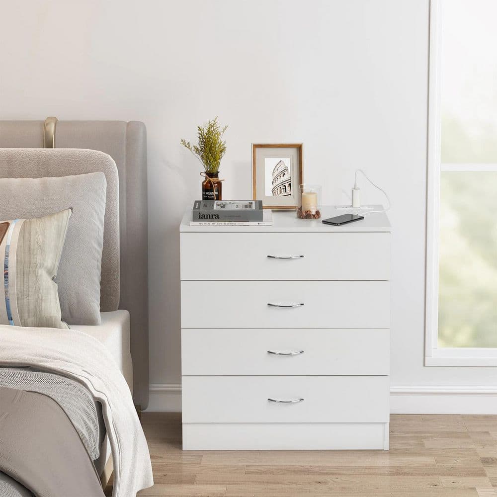 Karl home White 4 Drawer 25. 98 in. Wide Chest of Drawers K1G52003874 ...