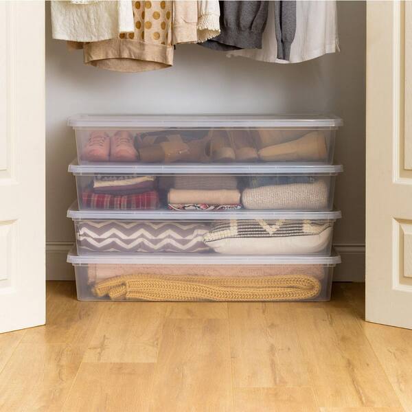 IRIS 41 Qt. Underbed Storage Box, Clear 200430 - The Home Depot